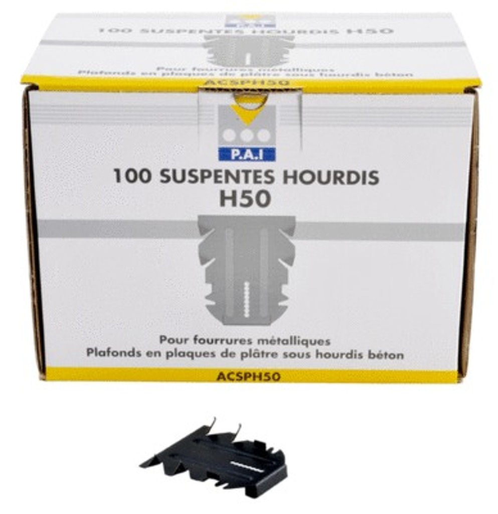 Suspente pour hourdis béton - PAI- 61mm H50 - Boite de 100